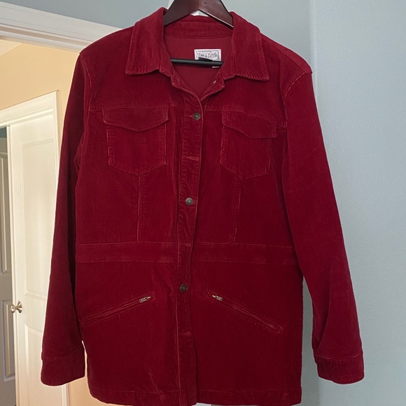 Live a Little | Jackets & Coats | Red Corduroy Jacket | Poshmark